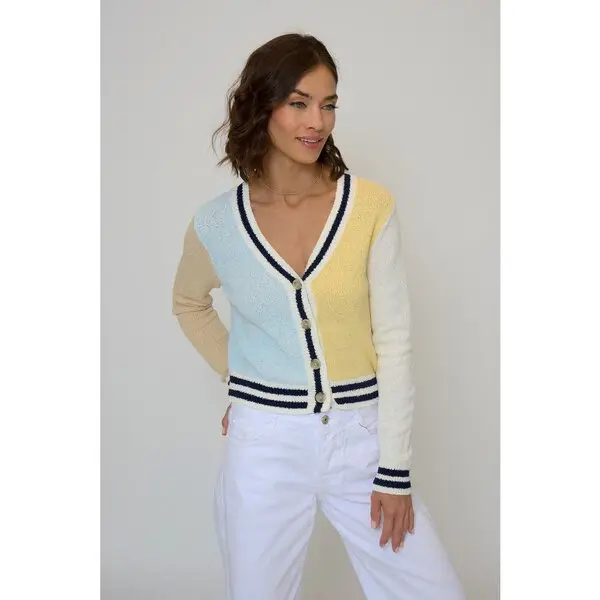 Central Park West Daphne Varsity Stripe Cardigan