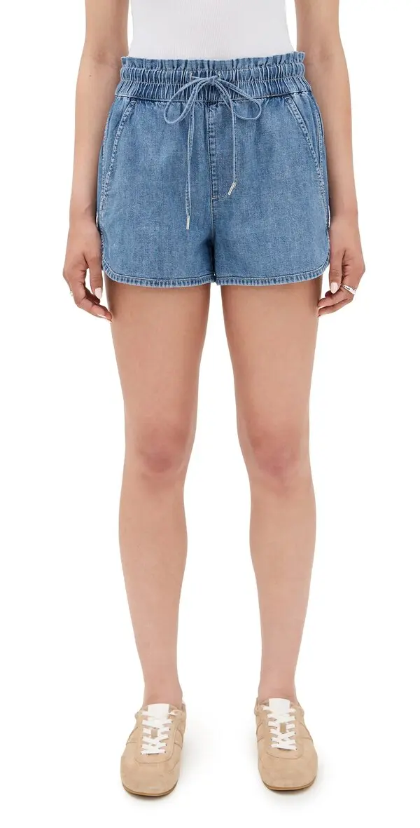 Veronica Beard Nessie Dolphin Hem Denim Shorts - Amethyst Frost