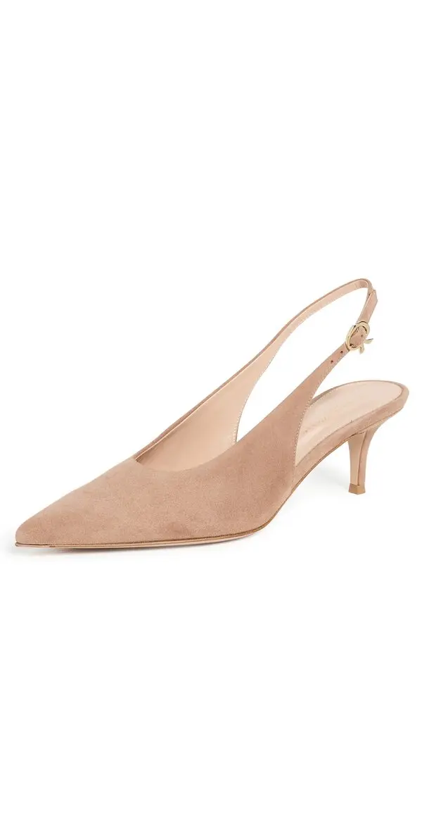 GIANVITO ROSSI Robbie Sling Camoscio 55mm - Praline