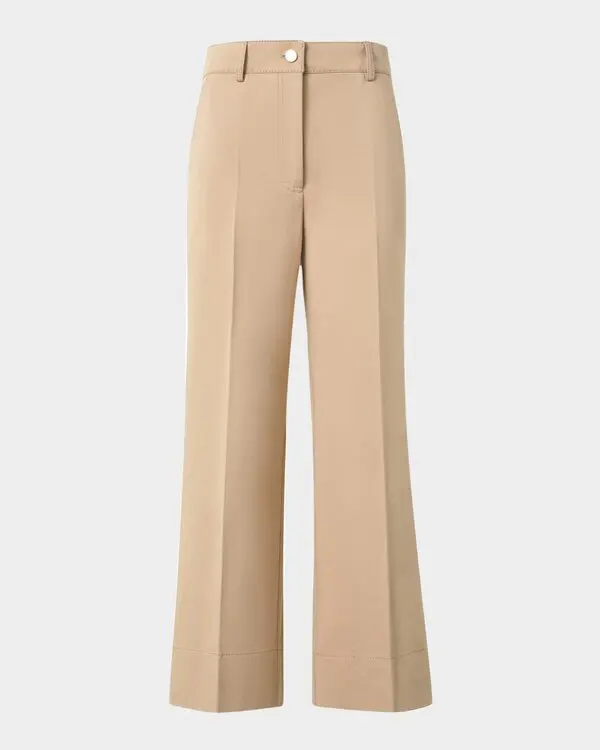 Akris Cropped Wide-leg Cotton Gabardine Pants