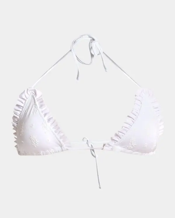 Chloé Eyelet Embroidered Bikini Top
