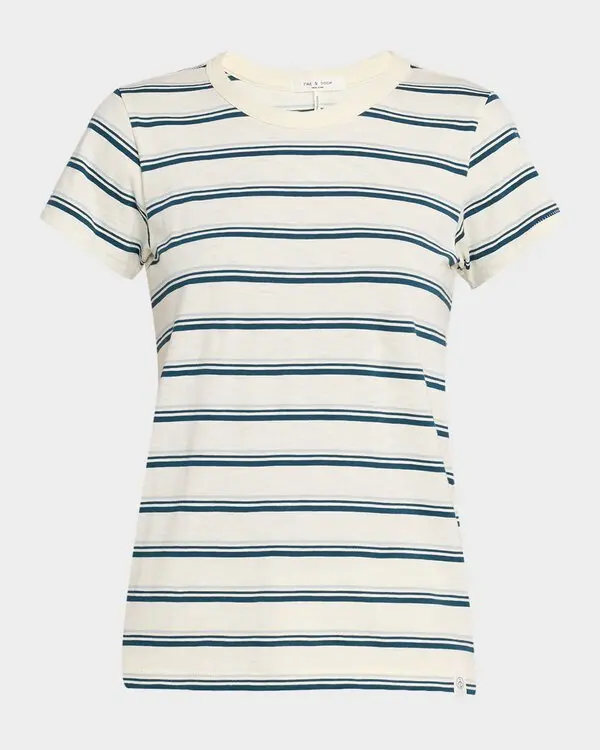 Rag & Bone The Striped Baby Tee - Ivblm