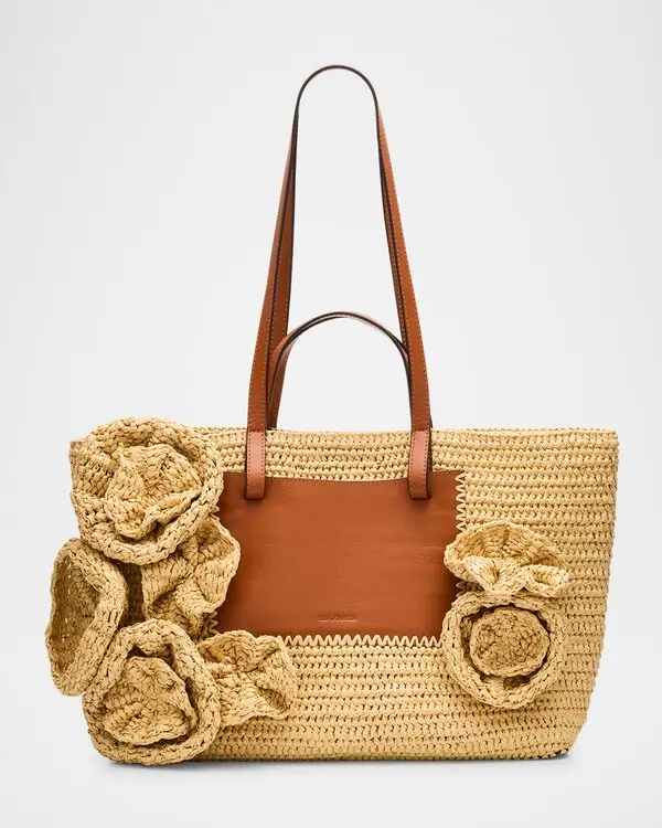 Ulla Johnson Lali Floral Crochet Tote Bag - Natural