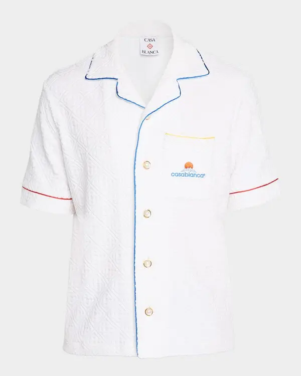 Casablanca Towelling Monogram Short-sleeve Shirt - Bright White