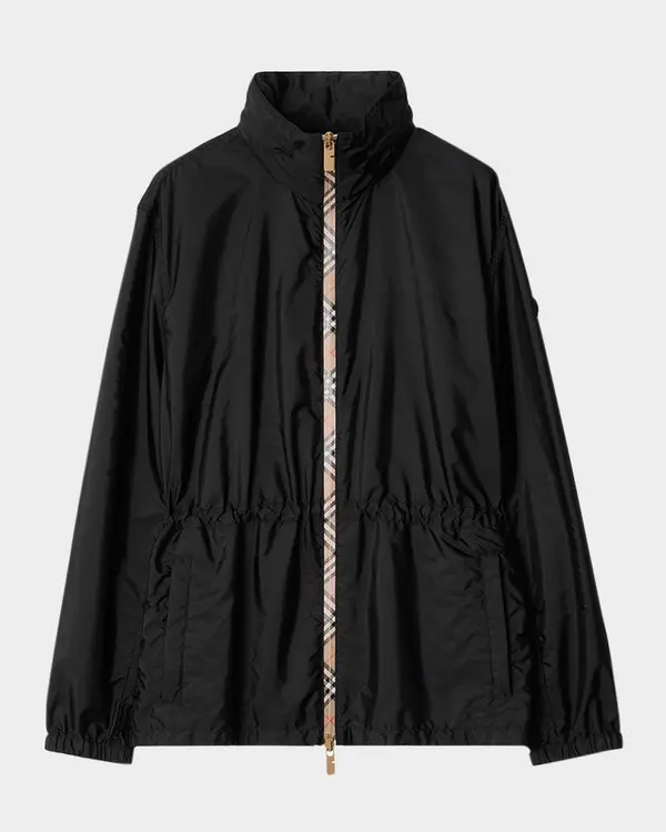 Burberry Check-trim Technical Zip Jacket - Black