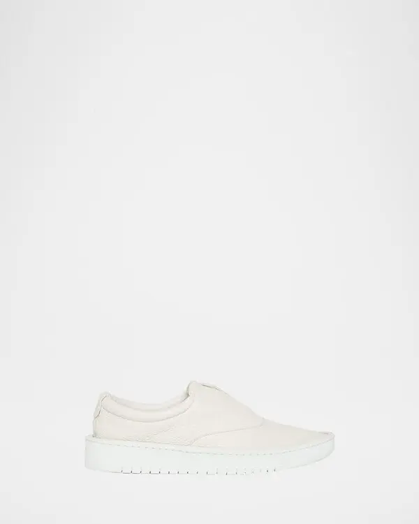 Giorgio Armani Grained Deerskin Slip-on Sneakers - White