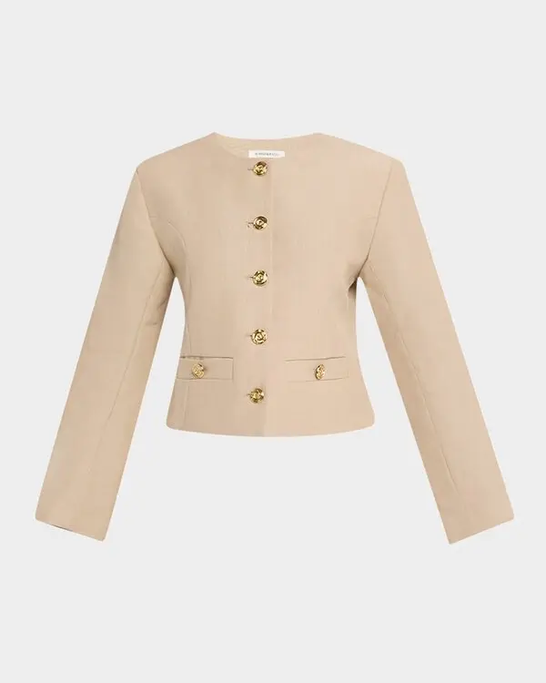 BY MALENE BIRGER Frida Cropped Wool-blend Blazer