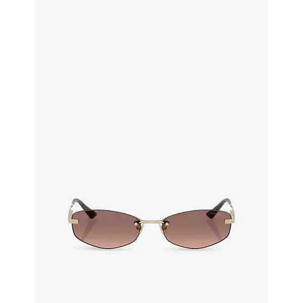 JIMMY CHOO Oval Frame Sunglasses - Gold