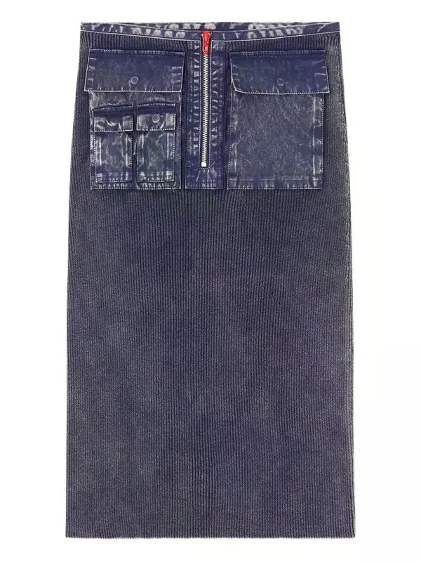 Diesel M-merin Ribbed Zip-front Skirt