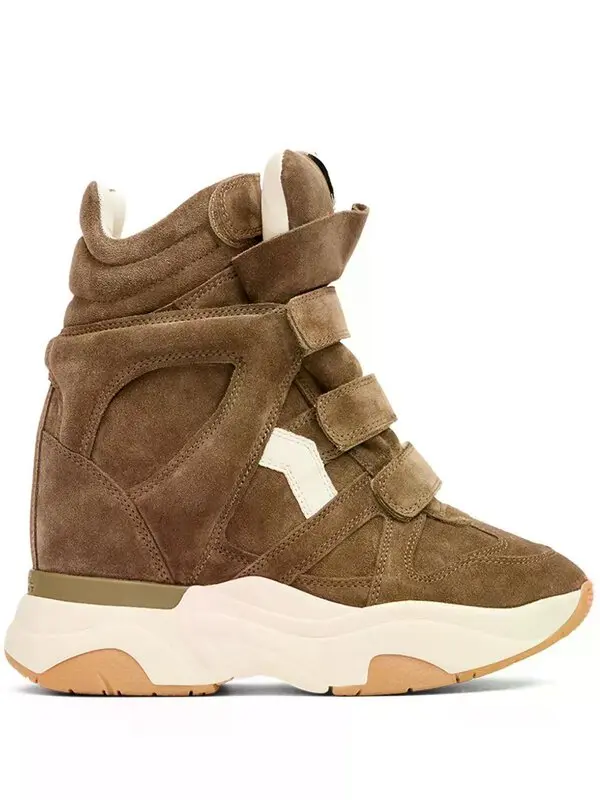 Isabel Marant Balskee Suede Wedge High-top Sneakers - Brown