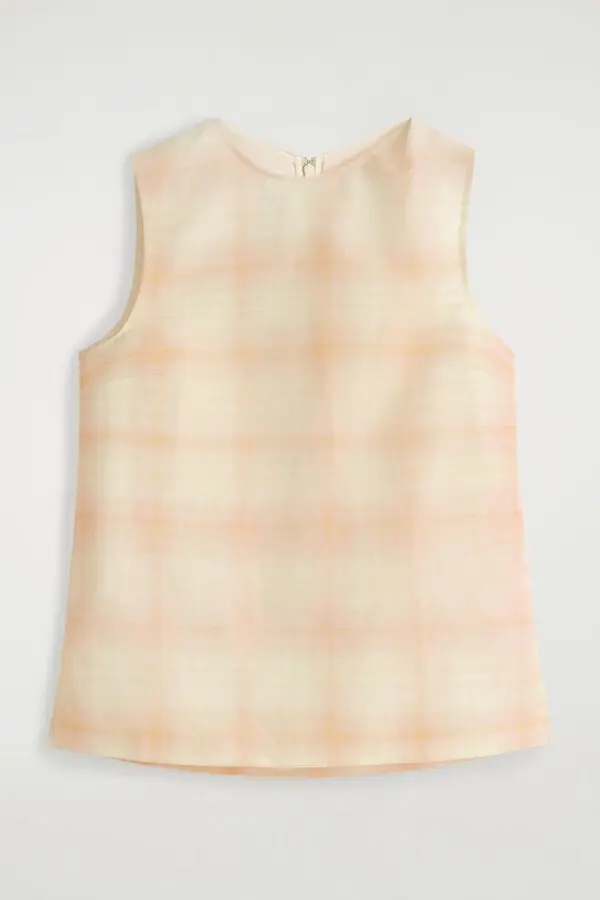 Cos Checked Twisted-shoulder Top