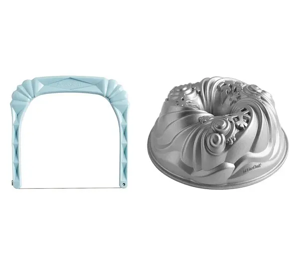 NORDICWARE Let It Snow Bundt & Slicer Set