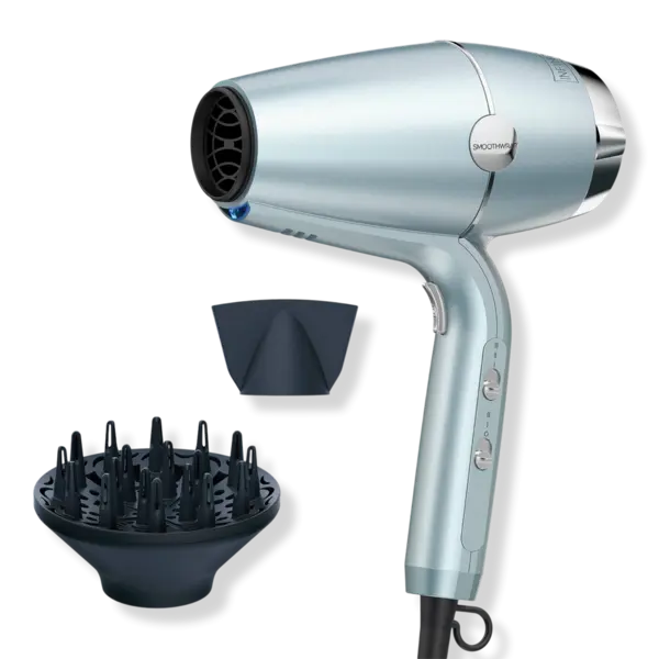 CONAIR Infinitipro Smoothwrap Hair Dryer With Dual Ion Therapy - Light Blue Metallic