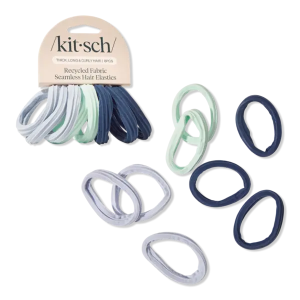 KITSCH Recycled Fabric Seamless Hair Elastics 8-piece Set - Garden Bouquet