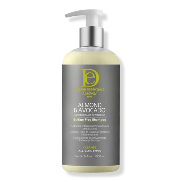 DESIGN ESSENTIALS Almond & Avocado Moisturizing & Detangling Sulfate-free Shampoo