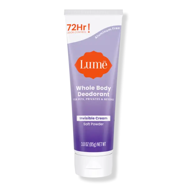LUME Whole Body Deodorant Invisible Cream Tube Soft Powder