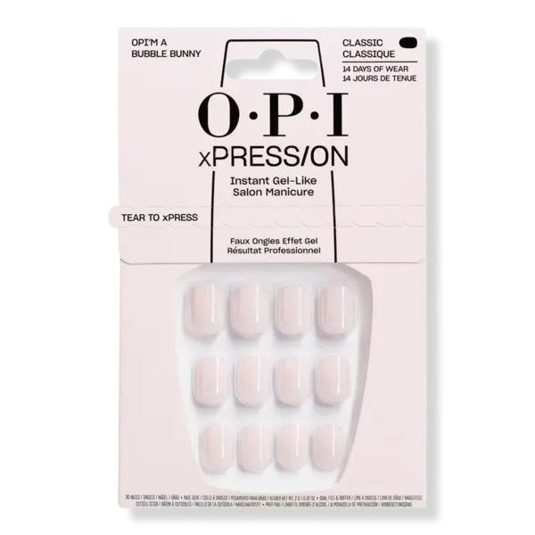 OPI Xpress/on Short Solid Color Press On Nails 'm A Bubble Bunny - Opi'm A Bubble Bunny