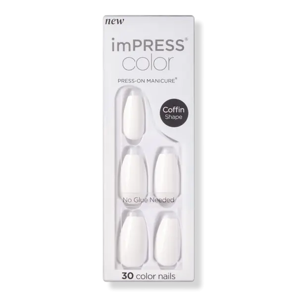 Kiss Impress Solid Color Medium Press On Nails - Frosting