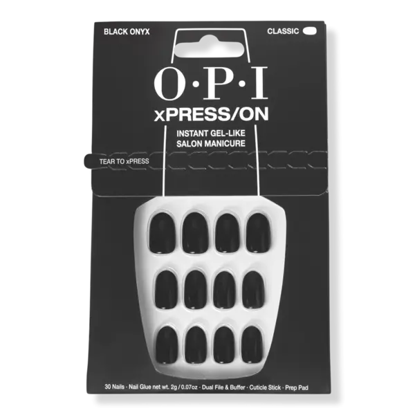 OPI Xpress/on Short Solid Color Press On Nails - Black Onyx