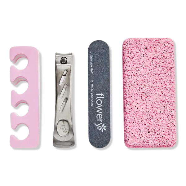 FLOWERY Pro Pedicure Kit Trim, Shape, Smooth & Shine