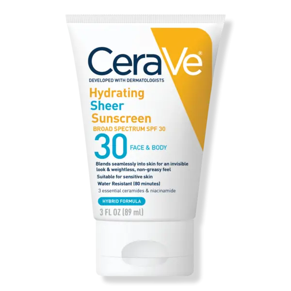 Cerave Hydrating Sheer Sunscreen Spf 30 Face & Body Lotion
