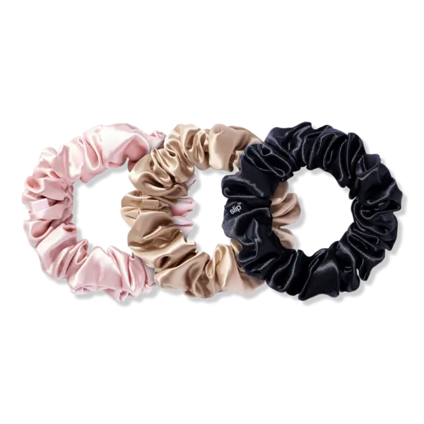Slip Pure Silk Large Scrunchies 3-pack - Pink, Black, Caramel