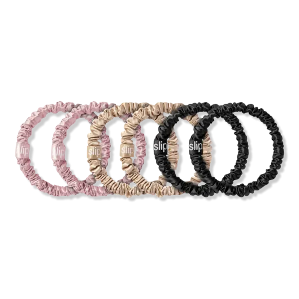 Slip Pure Silk Skinny Scrunchies - Pink, Black, Caramel