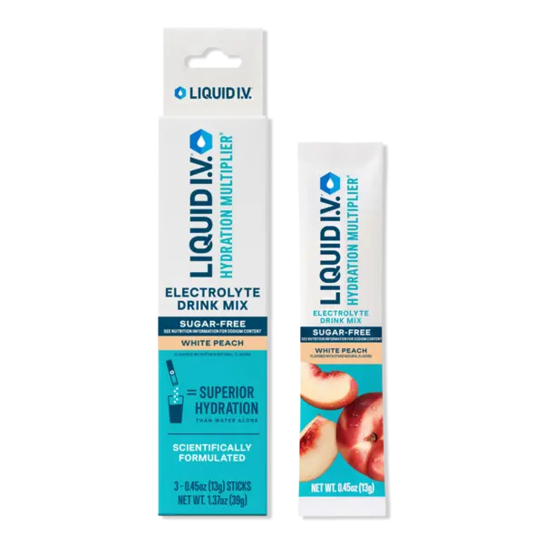 LIQUID I.V. Hydration Multiplier Electrolyte Drink Mix Sugar Free White Peach