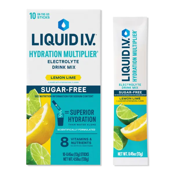 LIQUID I.V. Hydration Multiplier Electrolyte Drink Mix Sugar Free Lemon Lime