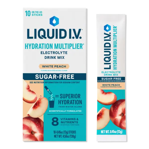 LIQUID I.V. Hydration Multiplier Electrolyte Drink Mix Sugar Free White Peach