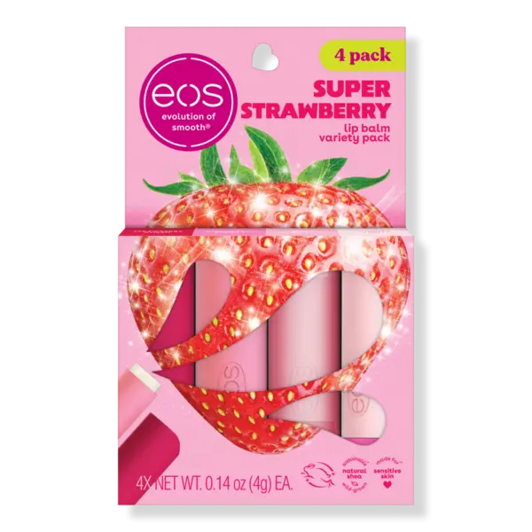 Eos Best Of The Bunch 4 Piece Lip Balm Super Strawberry