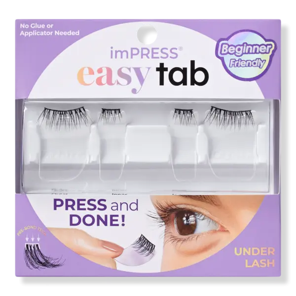 Kiss Impress Press On Falsies Easy Tab Self Adhesive Eyelashes - Authentic Natural