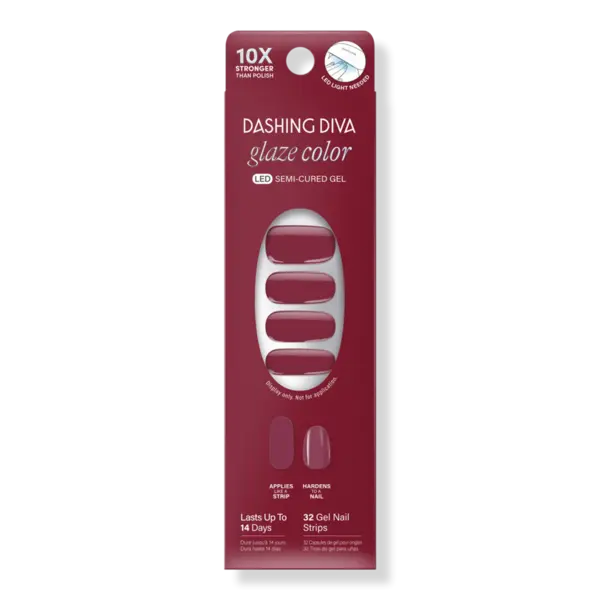 DASHING DIVA Glaze Color Semi-cured Gel Nail Strips - Anko
