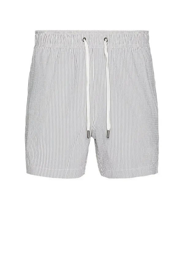 Onia Charles 5 Swim Trunk - Deep Navy & White
