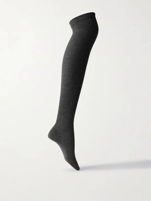 Brunello Cucinelli Ribbed Cashmere-blend Knee High Socks