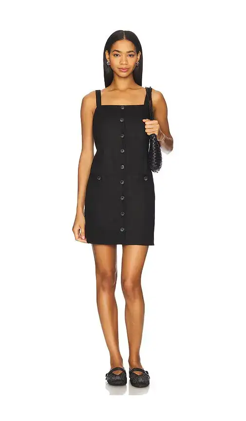 Veronica Beard Nico Linen Dress In Black - 52% Off | Editorialist