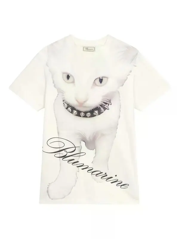 Blumarine Kitten-print Jersey T-shirt