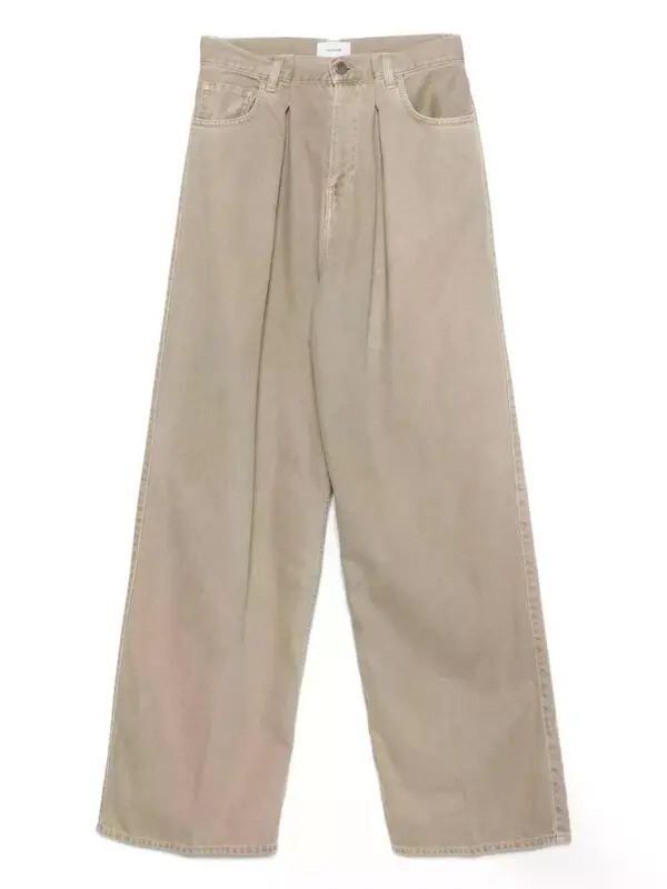 HAIKURE Pleated Wide-leg Jeans - Neutrals