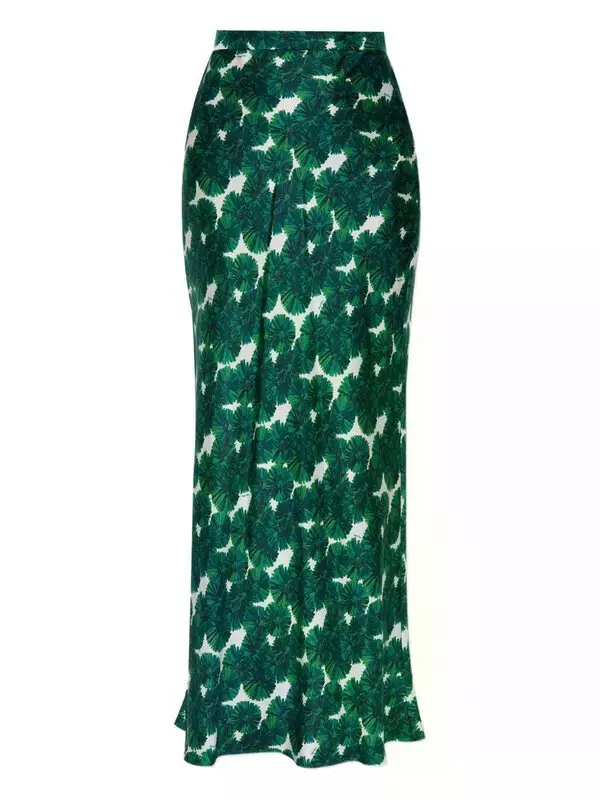 Max Mara Floral-printed Maxi Skirt - Green