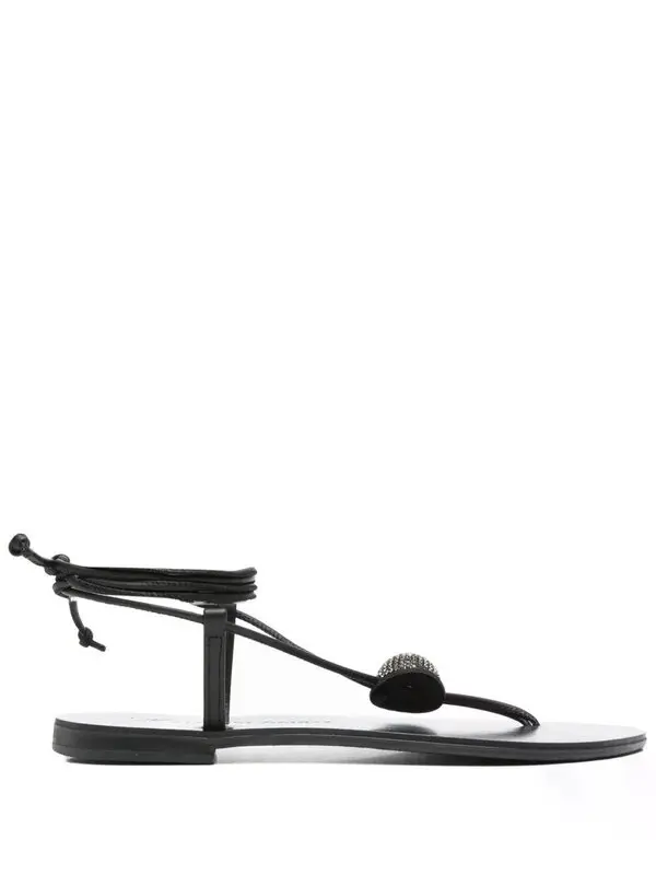 NICOLAS LAINAS Emmy Lou Embellished Flat Sandals