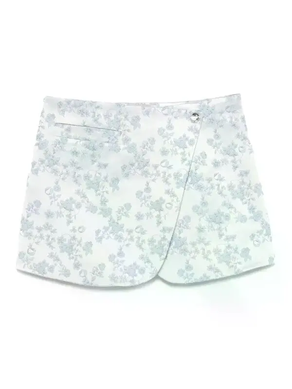 Coperni Floral-jacquard Wrap Mini Skirt