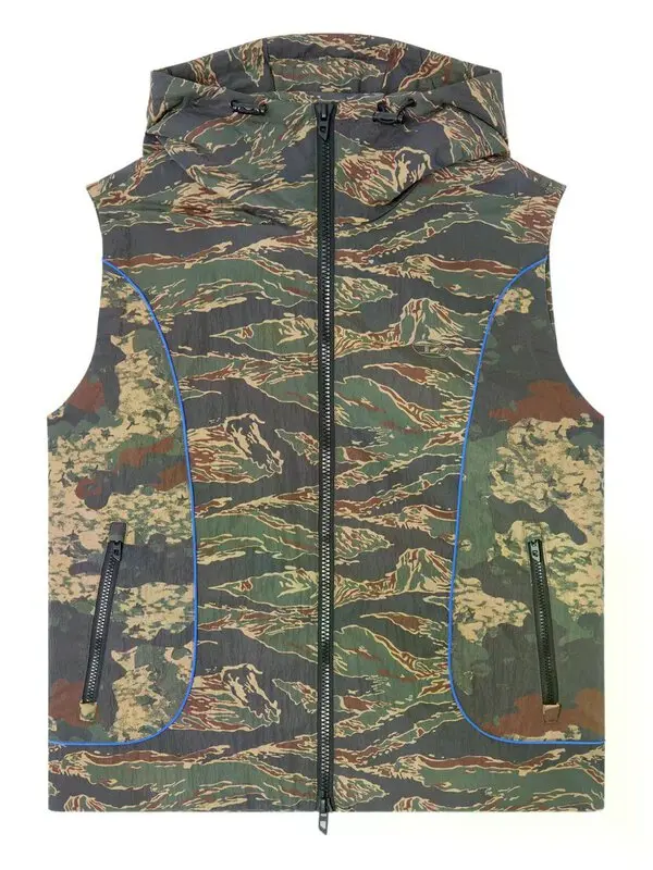 Diesel Camouflage-print Hooded Vest