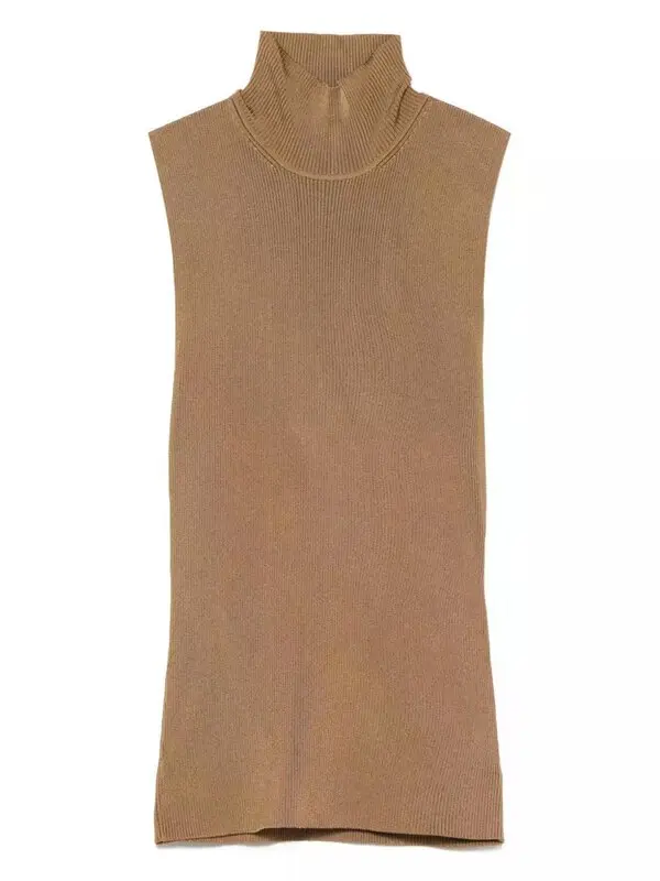 Khaite High Neck Top - Brown
