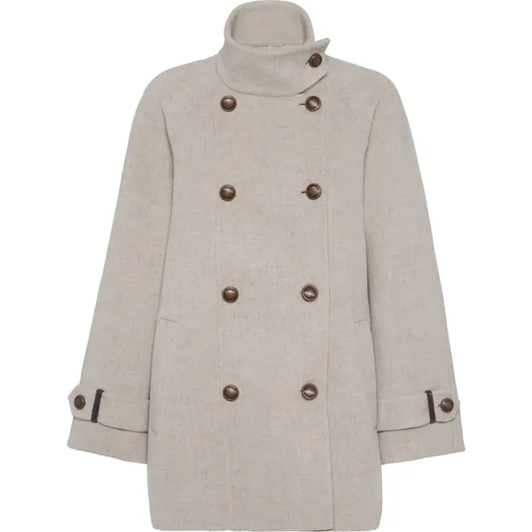 Brunello Cucinelli Hand-finished Caban Jacket - Cool Beige