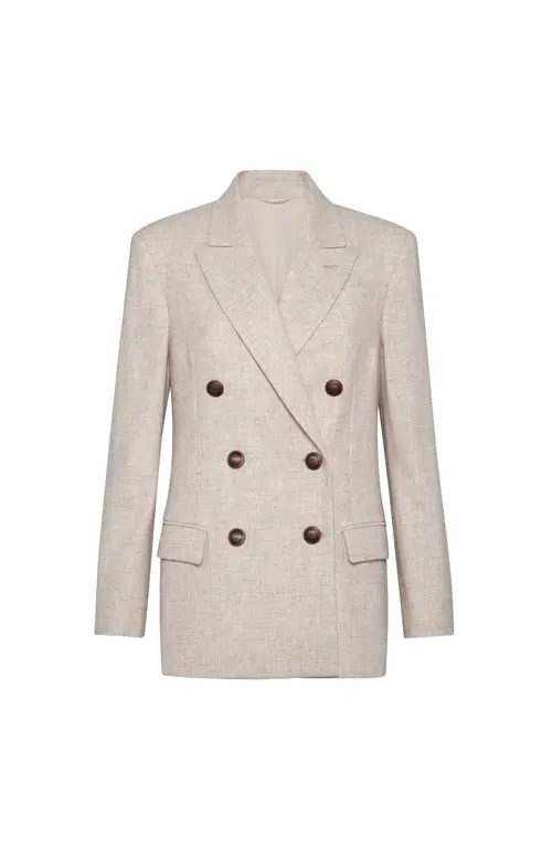 Brunello Cucinelli Twill Flannel Blazer - Beige