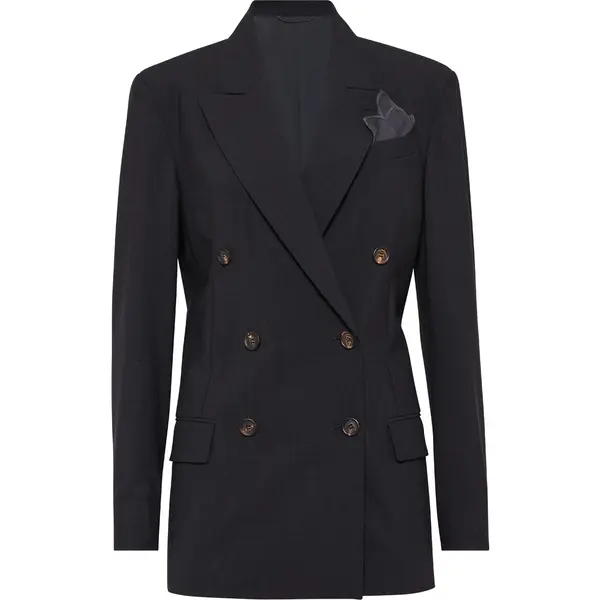 Brunello Cucinelli Blazer With Monili - Lignite Grey