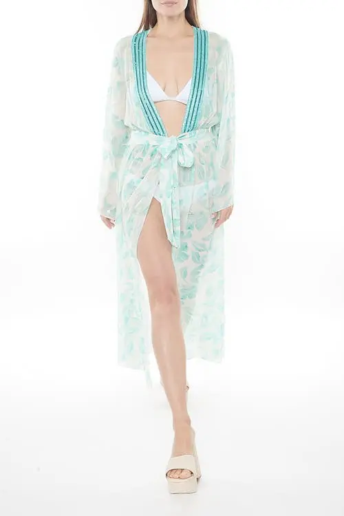 Calypso St. Barth Estelle Cover-up - Turquoise/ Turquoise