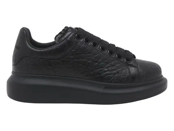 Alexander McQueen Oversized Grain Leather Sneakers - Black