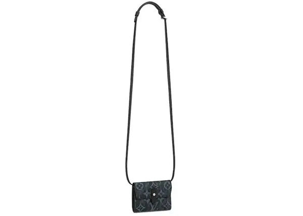 LOUIS VUITTON Monogram Pastel Noir Canvas Cross Card Holder