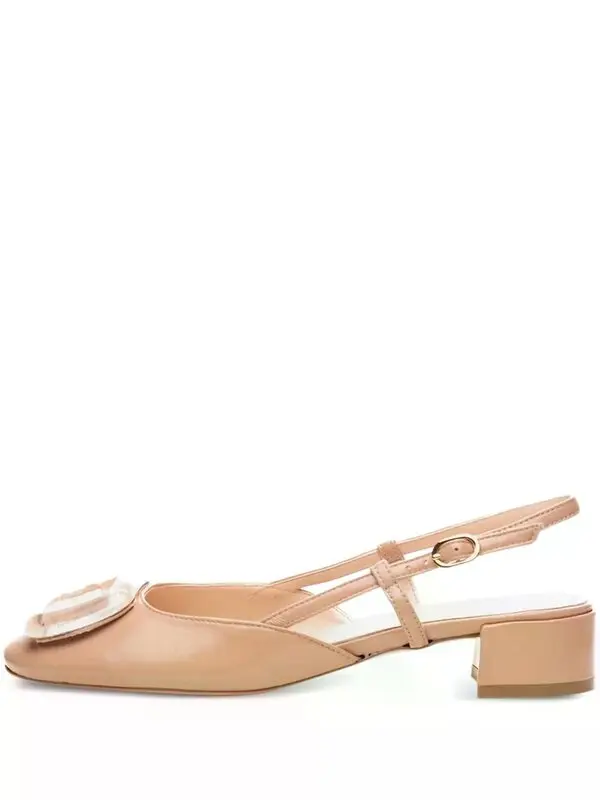 POCHE PARIS Block-heel Slingback Pumps